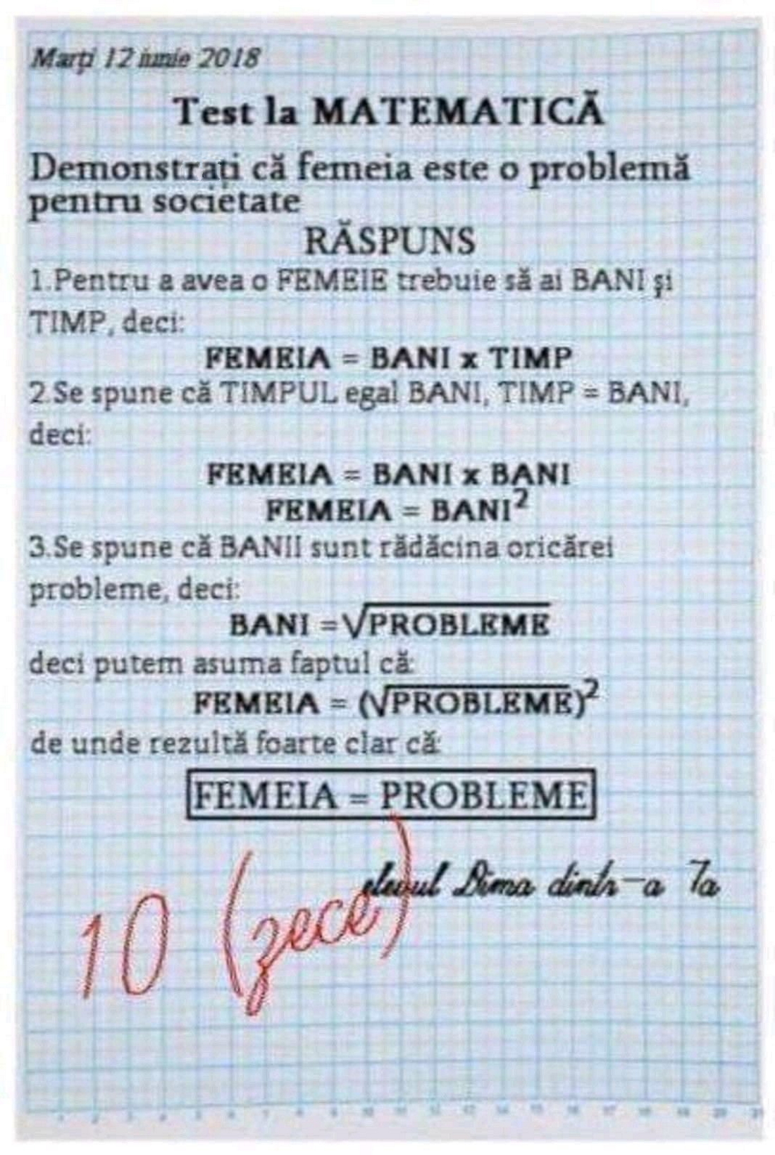 Poze haioase: Test la matematică